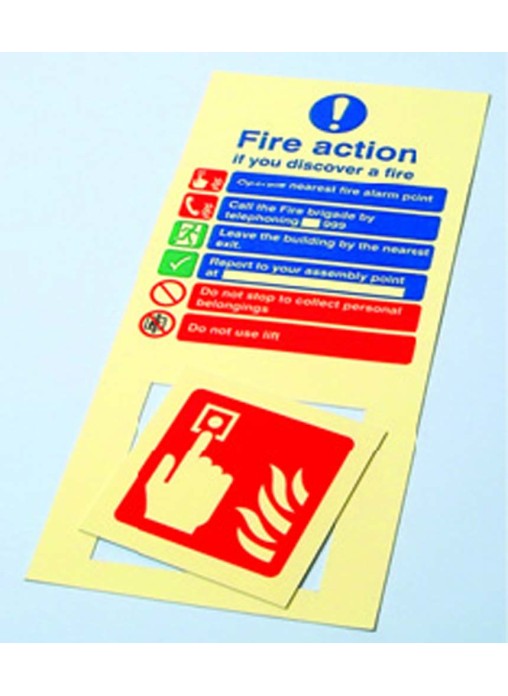 Call Point Fire Action Set - Photoluminescent Rigid PVC
