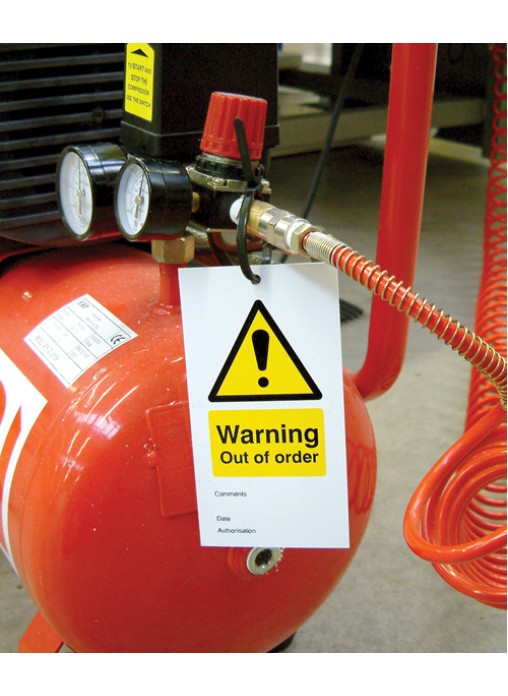 Warning - Out of Order - Double Sided Safety Tag (Pack of 10)