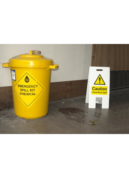 Caution - Hazardous Spill - Self Standing Folding Sign